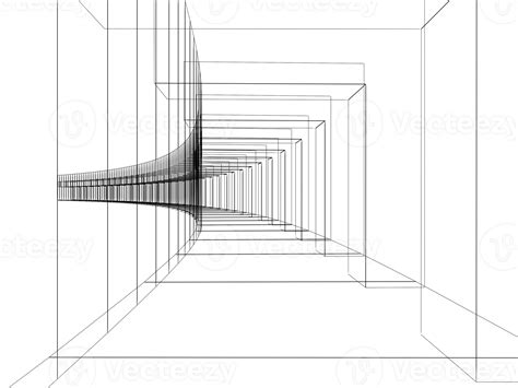 Space With Perspective Grid Line 3d Rendering 25162975 Png