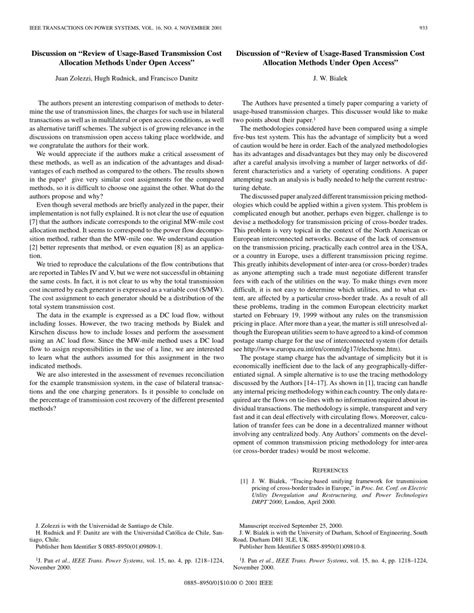 Pdf Discussion On Review Of Usage Based Transmission Cost Allocation