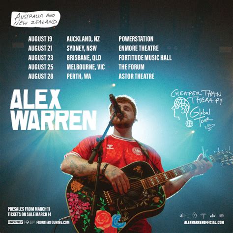 Alex Warren Upgrades Venues And Adds Adelaide Stop To ‘cheaper Than