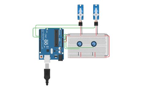 Circuit Design Controle De Dois Servo Motores Tinkercad