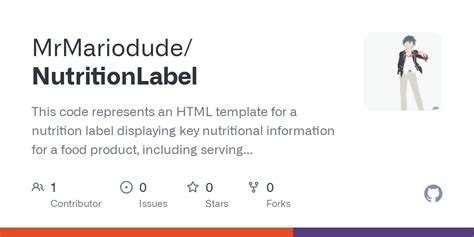 GitHub MrMariodude NutritionLabel This Code Represents An HTML Template For A Nutrition Label