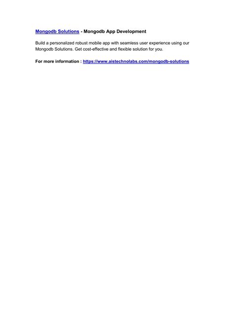 Ppt Mongodb Solutions Mongodb App Development Powerpoint