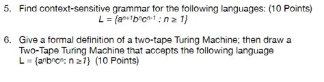 5 find context sensitive grammar for the following