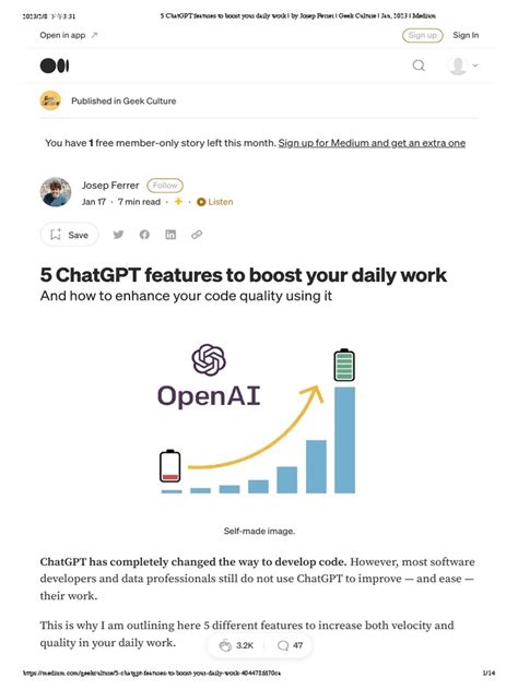 5 chatgpt features to boost your daily work by josep ferrer geek