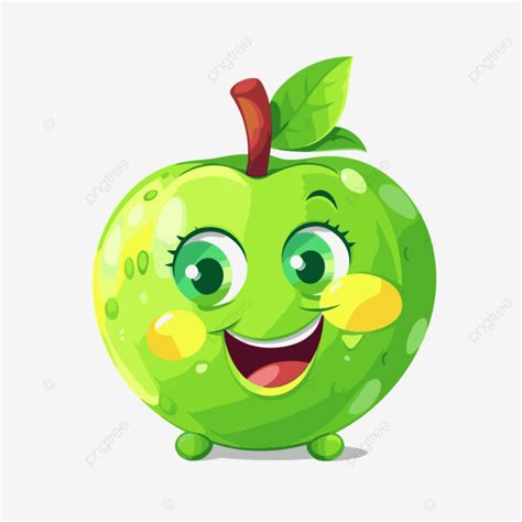 사과의 그림 벡터 녹색 눈 웃는 만화 사과 스티커 클립 아트 상표 클립 아트 Png 일러스트 및 벡터 에 대한 무료 다운로드 Pngtree
