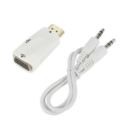 Jesscasday Portable 1080p Hdtv To Vga Adapter With 3 5mm Audios Output For Laptops And Smartly
