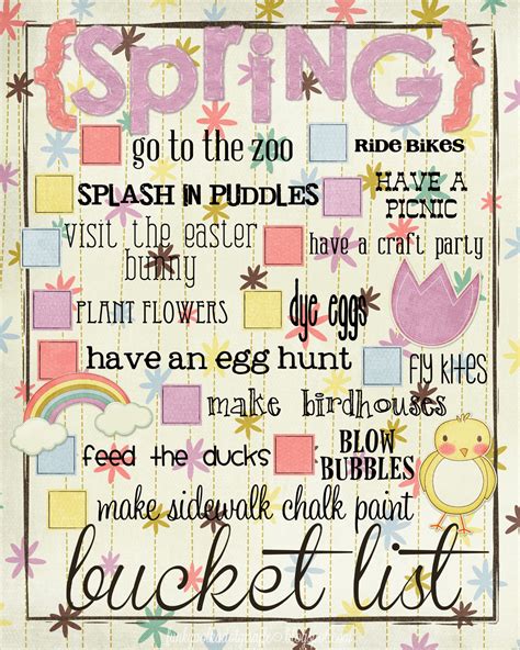 Spring Bucket List Printable