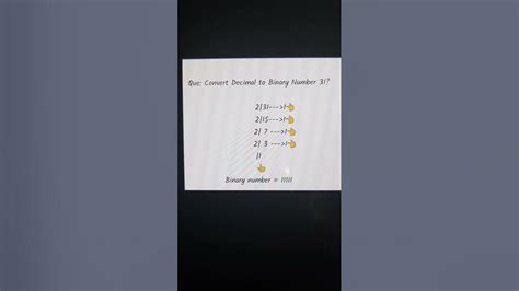 Convert Decimal To Binary Number 31technical Binarynumbers Binary Binary Binary Decimal
