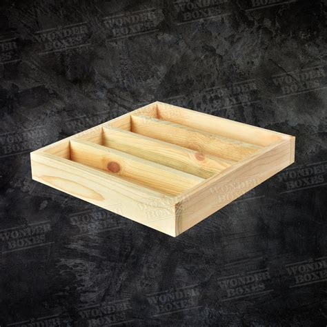 Square Wooden Partitioned Tray Four Way Partition Wonderboxes