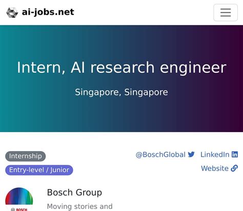 [hiring][internship] intern ai research engineer in singapore