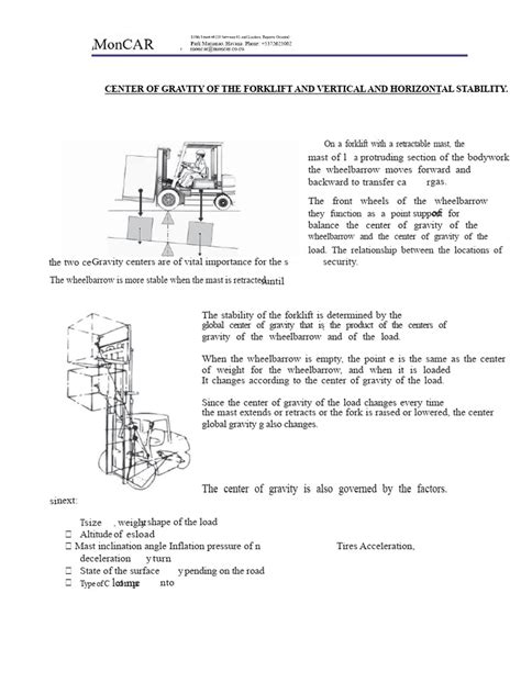 Forklift Center Of Gravity Explained Pdf Center Of Mass Forklift