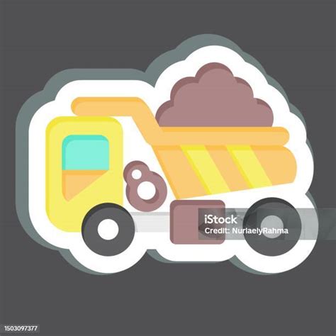 스티커 덤프 트럭 건설 차량 기호와 관련이 있습니다 심플한 디자인 편집 가능 간단한 그림 가장자리에 대한 스톡 벡터 아트 및 기타 이미지 Istock
