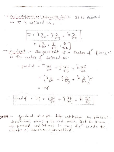 Gradient Directional Derivative Normal Vector Pdf