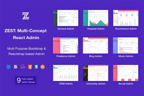 zest multi concept react admin template a premium multi purpose admin