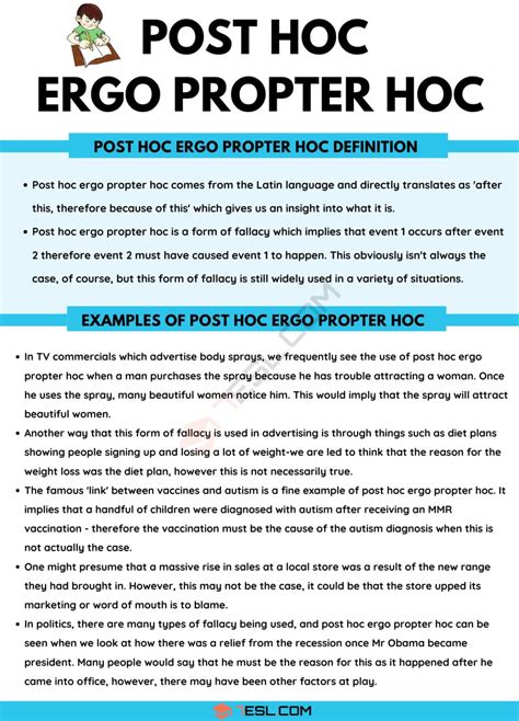 Post Hoc Ergo Propter Hoc Definition And Useful Examples • 7esl