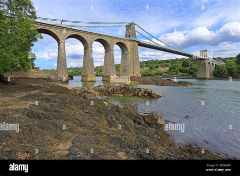 Thomas Telfords Menai Suspension Bridge Pont Menai From The Menai