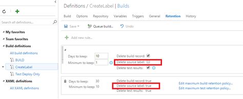 How To Change Collection Config Delete Source Label In TFS 2015 Build