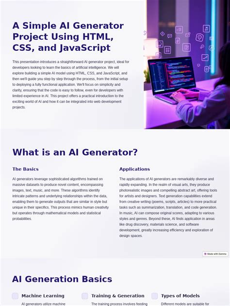 A Simple Ai Generator Project Using Html Css And Javascript Pdf Artificial Intelligence