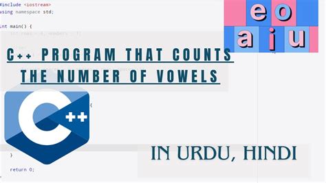 C Program That Counts The Number Of Vowels Urdu Hindi Youtube