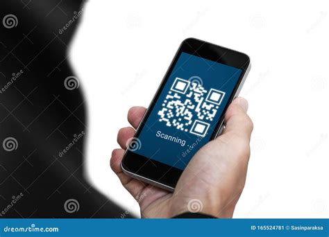 Qr Code Scanning Payment And Verification Businessman Holding Mobile