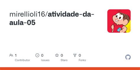 GitHub Mirellioli Atividade Da Aula