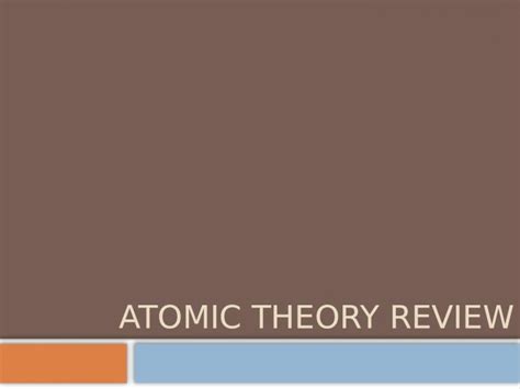 Pptx Atomic Theory Review Atoms What Are The 3 Subatomic Particles Protons Neutrons