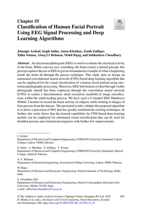 Pdf Classification Of Human Facial Portrait Using Eeg Signal