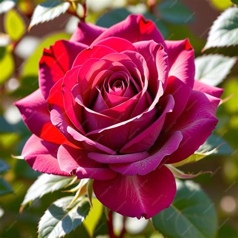 Premium Photo Beautiful Burgundy Rose Flower In The Garden On A Sunny Day
