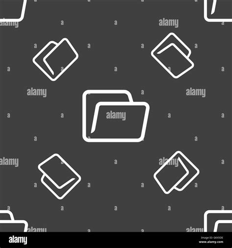 Folder Icon Sign Seamless Pattern On A Gray Background Vector Stock Vector Image Art Alamy
