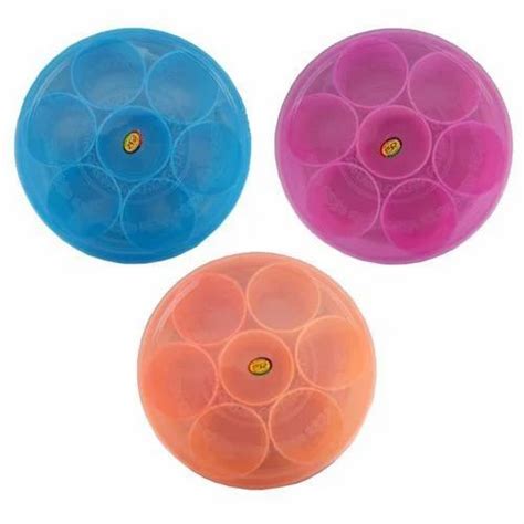 Round Plastic Spice Box Masala Dabba Shape Round At ₹ 55piece In