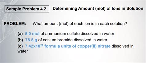 Solved Determining Amount Mol Of Lons In Solution PROBLEM Chegg Com