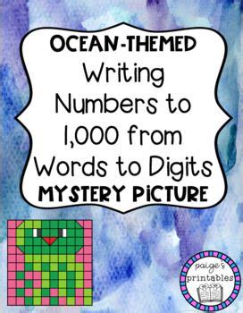 Writing Numbers To 1 000 From Word Form OCEAN THEMED Mystery Picture