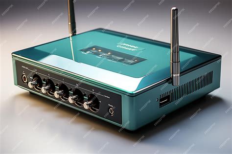 premium photo top view of a wireless wifi router transmitting signals