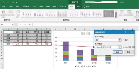 excel图表如何做总计与分类柱状图 office办公软件入门基础教程