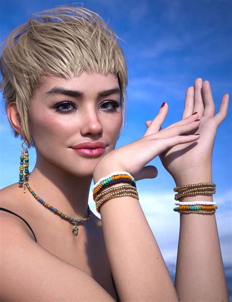 Cocktail Hour Boho Beads Set 1 Jewelry For Genesis 9 Daz 3d