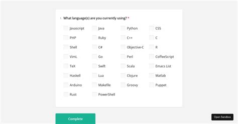 Surveyjs Angular Codesandbox