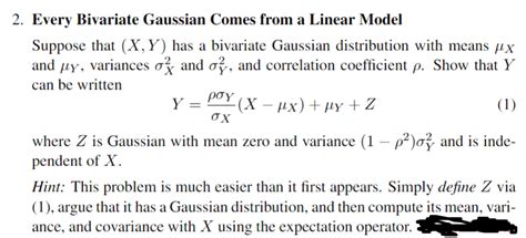 solved every bivariate gaussian comes from a linear