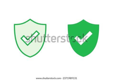 Shield Check Mark Icon Set Protection Stock Vector Royalty Free