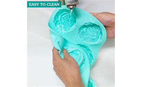 Yucool Silicone Rose Molds For Handmade Soap 6 Cavity Non