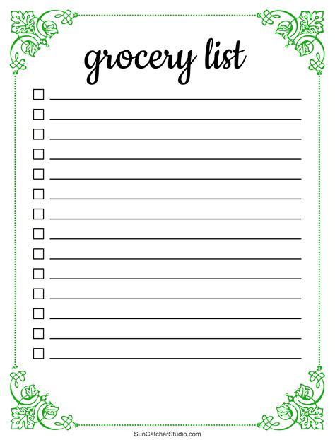 Grocery List Editable Shopping List Printable Grocery List Printable