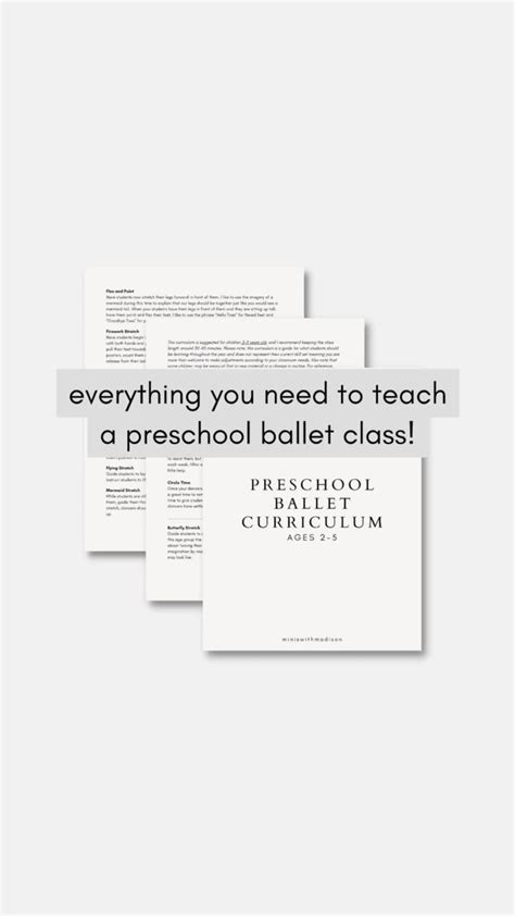 Preschool Ballet Class Lesson Plan Dance Class Curriculum How To Teach Ballet Class Etsy