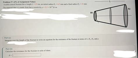 Solved Problem 27 4 ﻿of Assignment Value A Solid Conical
