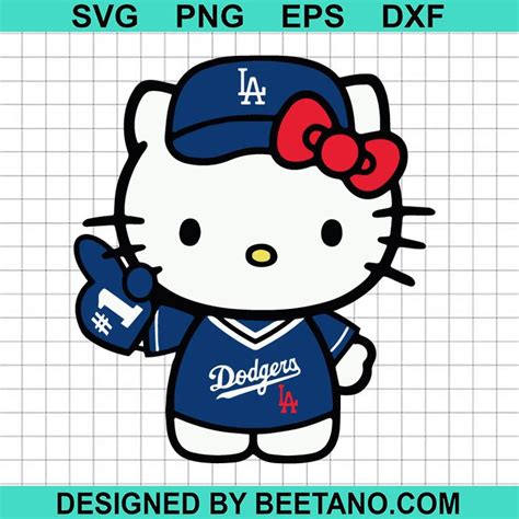 Hello Kitty Los Angeles Dodgers Svg Los Angeles Dodgers Baseball Svg