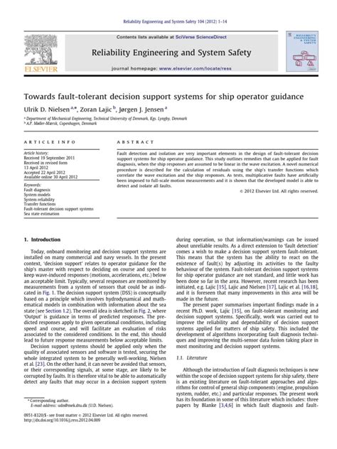 towards fault tolerant dss for ship operator guidance pdf