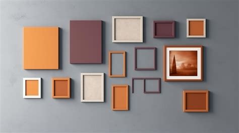 벽을 장식하는 콜라주 프레임의 3d 렌더링 모형 배경 3d 벽 벽 프레임 배경 일러스트 및 사진 무료 다운로드 Pngtree