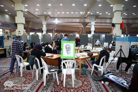 همشهری آنلاین تصاویر طراحی پرتره حاج قاسم به قلم طراحی هنرمندان