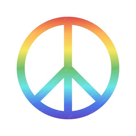 Premium Vector Peace Sign Rainbow Gradient