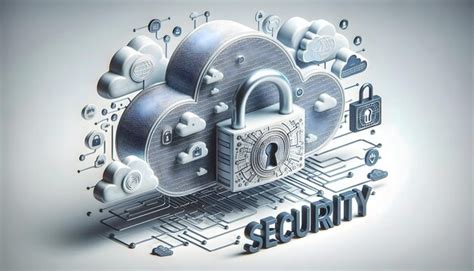 Photo Realistic As Cloud And Lock With Security Wording Concept As A Detailed Illustration Of A