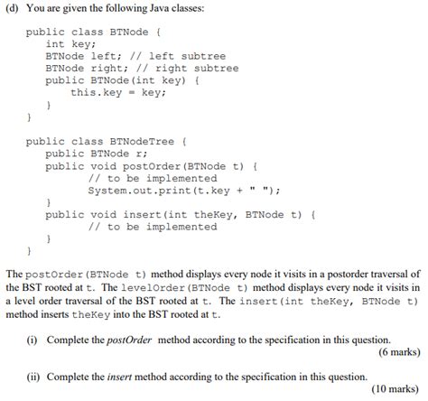 solved public class btnode { int key btnode left left