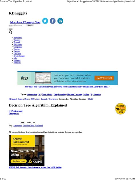 decision tree algorithm explained pdf applied mathematics statistics